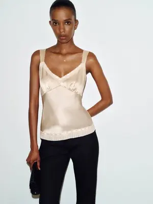 REFORMATION Salome Silk Top - Ivory