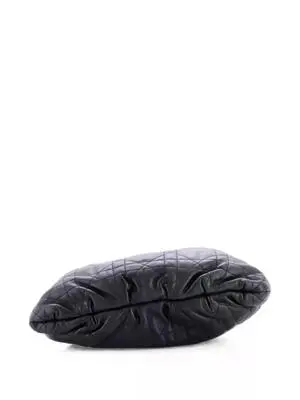 Dior Ammi Supple Bag Macrocannage Quilt Lambskin Large Bucket Bag - Black