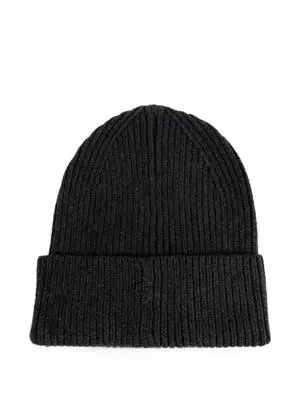 MARANT Mayers Logo-patch Ribbed-knit Beanie Hat - Grey