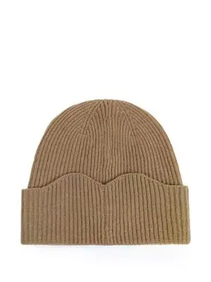 Moschino Logo-intarsia Ribbed-knit Beanie Hat