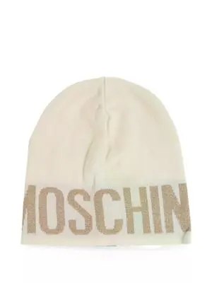 Moschino Logo-intarsia Beanie Hat - Neutrals
