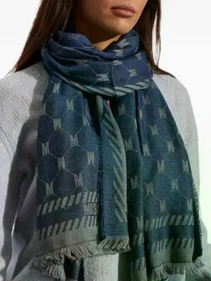 Moschino Monogram-print Frayed Scarf