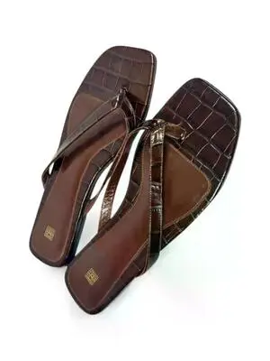 TOTEME 2020s Croc-effect Square-toe Sandals
