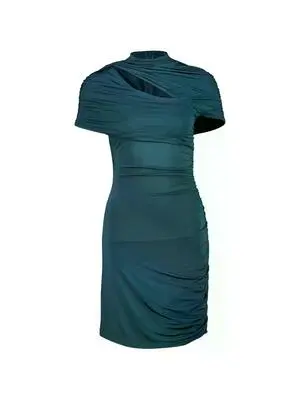 Balmain Draped Cut-out Mini Dress - Green