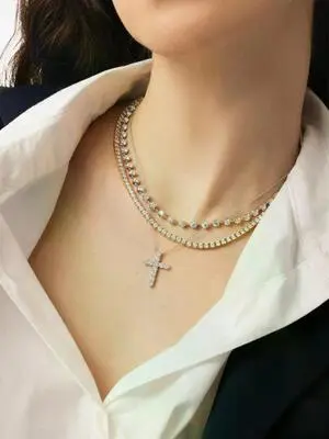 Kwiat 1.30 Carat Diamond Cross Pendant Necklace In 18k White Gold - Silver