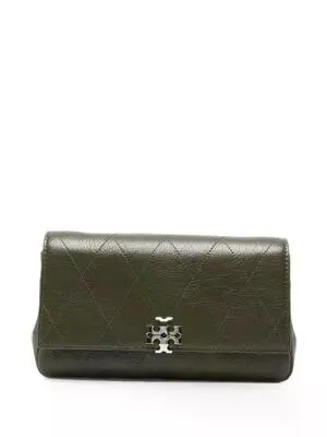 Tory Burch Charlie Quilted Clutch Bag - Green