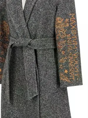Moschino Herringbone Embroidered Coat