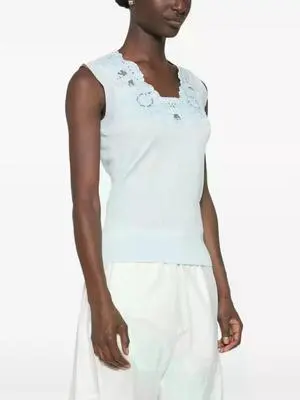 Ermanno Scervino Lace-trimmed Sleeveless Tank Top