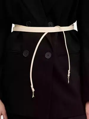 Patrizia Pepe Cream Leather Wrap-around Belt