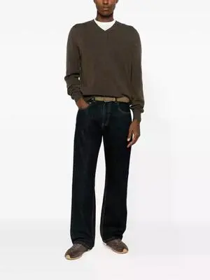 Fedeli V-neck Ribbed-trim Sweater