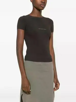 Alexander Wang Ribbed-knit Logo T-shirt - Brown