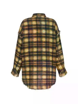 R13 Check-pattern Frayed-seam Shirt
