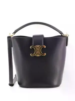 Celine Louise Bag Leather Small Bucket Bag - Black