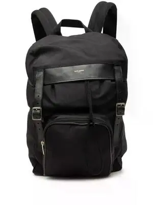 Saint Laurent 2016 Canvas Monogram Utilitarian Hunting Backpack - Black