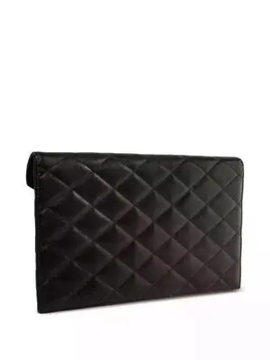 Saint Laurent Paris Pouch In Grain-de-poudre Leather - Black