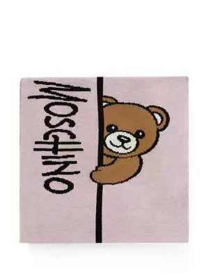 Moschino Teddy Bear Motif Scarf - Pink