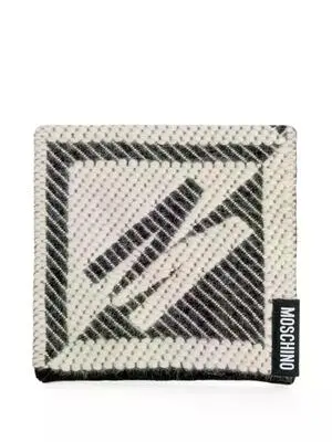 Moschino Geometric-pattern Logo-patch Scarf