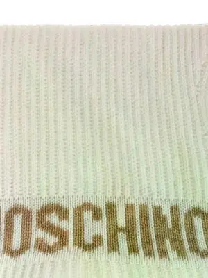 Moschino Logo-intarsia Ribbed-knit Scarf