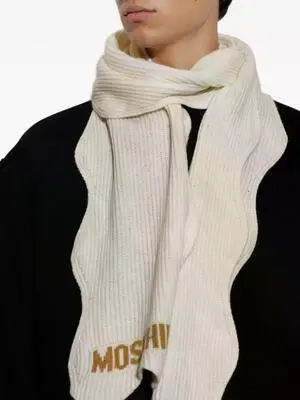 Moschino Logo-intarsia Ribbed-knit Scarf