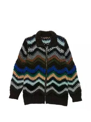 Sacai Panelled Wool-blend Coat - Brown