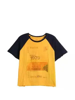 SAITOS Graphic-print Raglan-sleeve T-shirt - Yellow