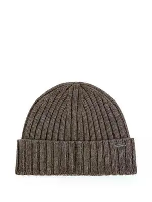 Paul & Shark Ribbed-knit Beanie Hat - Brown