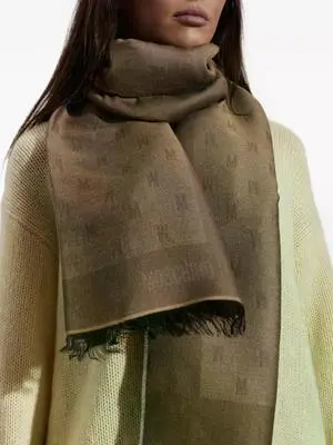 Moschino Monogram Frayed-edge Scarf