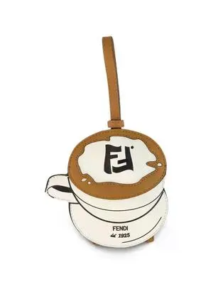 Fendi Ff Logo-print Coffee-cup Key Ring