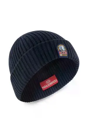 PARAJUMPERS Logo-patch Ribbed-knit Beanie Hat