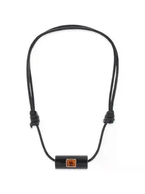 DEZSO Citrine Pendant Necklace - Black