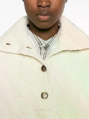 Malo Sailor Collar Knit Button-up Sweater