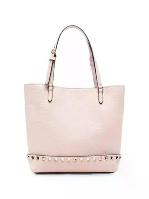 Valentino Garavani Rockstud Pebbled Leather Tote Bag - Pink