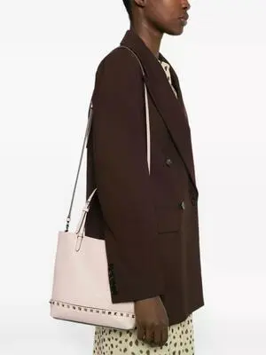 Valentino Garavani Rockstud Pebbled Leather Tote Bag