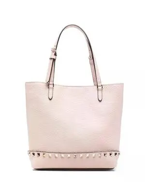 Valentino Garavani Rockstud Pebbled Leather Tote Bag Pink