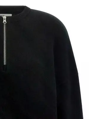 Extreme Cashmere Oversized Half-zip Sweater With Embroidered Detail - Black
