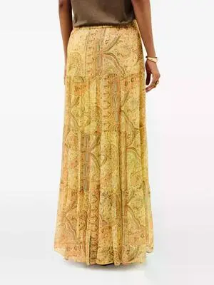 Ba&sh Cali Paisley-print Tiered Maxi Skirt