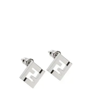 Fendi Silver-colored Metal Earrings - Gray