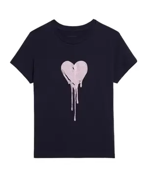 Zadig&Voltaire Blue Voltaire Walk Heart Embellished T-shirt