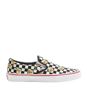 Valentino Garavani And Vans Slip-on Trainer In Fabric With Le Chat De La Maison Print And Vlogo Checkerboard Print - White
