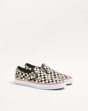 Valentino Garavani X Vans Slip-on Sneakers With Le Chat De La Maison And Vlogo Checkerboard Print