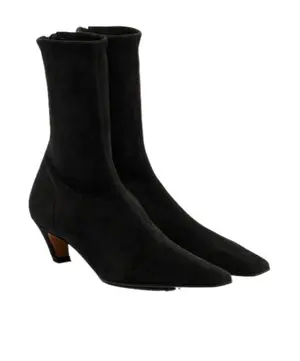 Khaite Arizona Suede Ankle Boots - Black