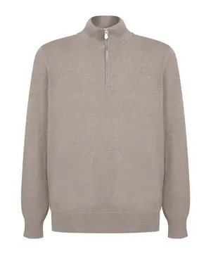 Brunello Cucinelli Funnel-neck Knitted Polo Shirt