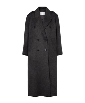 THE FRANKIE SHOP Gaia Double-breasted Wool-blend Coat - Dark Grey