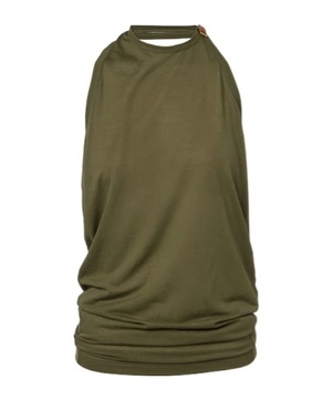 Balenciaga Draped Cotton-blend Top - Green