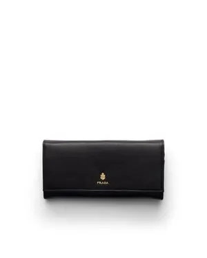 Prada Large Leather Wallet - Black
