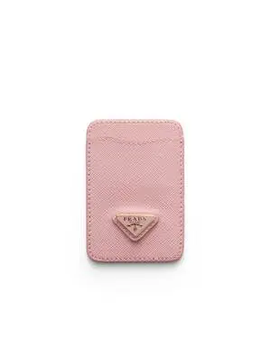 Prada Saffiano Leather Card Holder - Pink