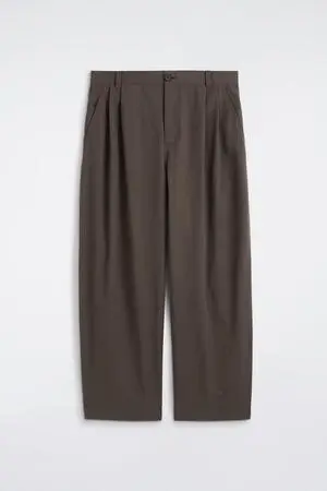 Cos Cotton Relaxed-fit Barrel-leg Utility Pants - Brown