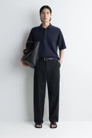 Cos Scuba-jersey Polo Shirt - Navy