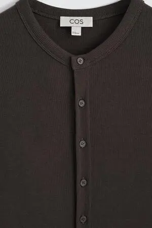 Cos Slim Ribbed Cotton Cardigan