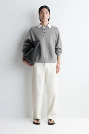 Cos Contrast-collar Jersey Polo Shirt
